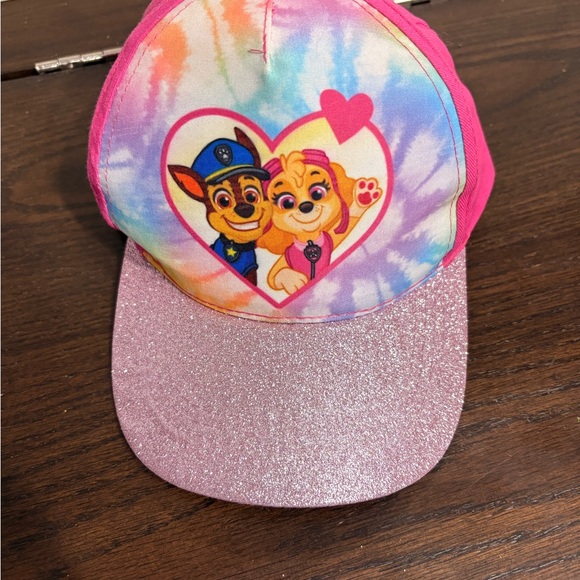 Accessories | Tiedye Cap With Glittery Pink Brim Paw Patrol | Poshmark
